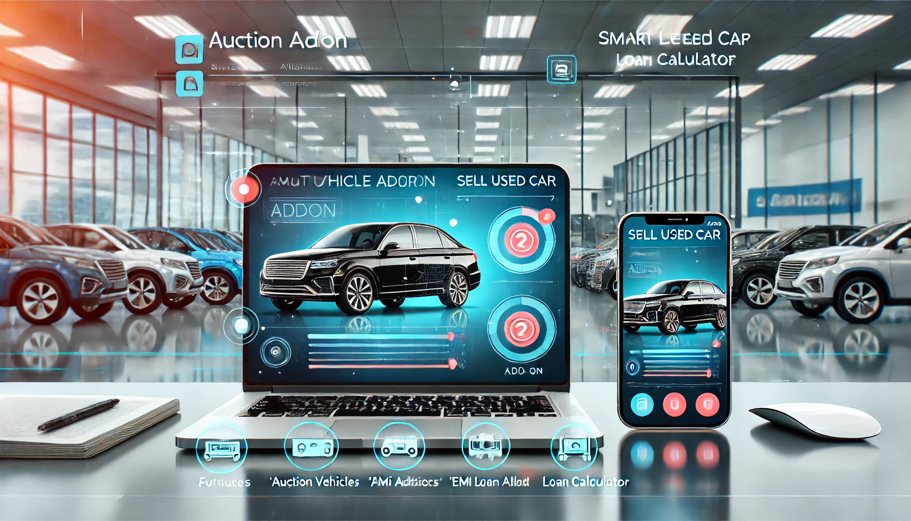 Pre-owned car trading platform with innovative features